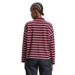 Damen Langarmshirt, rot, Gr. L, Tom Tailor Denim, gestreift, Web, Obermaterial: 95% Baumwolle, 5% Elasthan, Shirts, mit Streifen Muster
