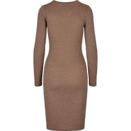 Urban Classics Damen Shirtkleid "Urban Classics Damen Ladies Rib Dress", braun, Gr. XL, unifarben, 77% Viskose, 19% Polyester, 4% Elasthan, Kleider