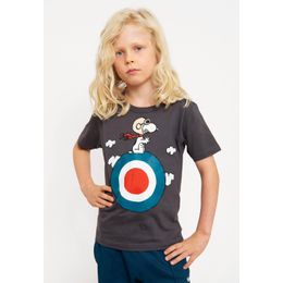 logoshirt M&auml;dchen T-Shirt "Peanuts - Snoopy", blau, Gr. 92, bedruckt, unifarben, 100% Baumwolle, Shirts, mit lizenziertem Print