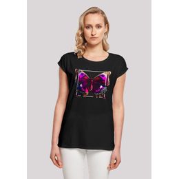 F4NT4STIC Damen T-Shirt "Pink Schmetterling SHORT SLEEVE TEE", schwarz, Gr. 4XL, Obermaterial: 100% Baumwolle, Shirts, Print