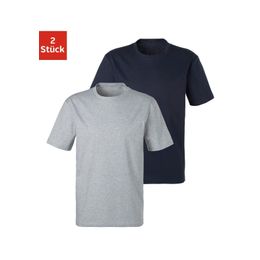 Herren T-Shirt, grau, Basic, Gr. M, BENCH. LOUNGEWEAR, unifarben, Single Jersey, Obermaterial: 100% Baumwolle, Shirts, Basic in uni