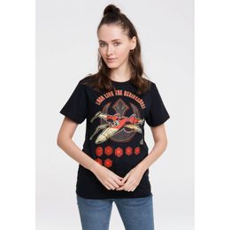 logoshirt Damen T-Shirt "Star Wars - Long Live The Resistance", schwarz, Gr. S, bedruckt, 100% Baumwolle, Shirts, mit lizenziertem Originaldesign
