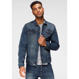 Blend Herren Jeansjacke "BHNARIL", blau, Gr. XXXL, Abriebeffekte, Denim/Jeans, Obermaterial: 99% Baumwolle, 1% Elasthan, Jacken, washed