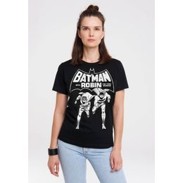 logoshirt Damen T-Shirt "Batman & Robin - Teen Wonder", schwarz, Gr. XS, bedruckt, 100% Baumwolle, Shirts, mit trendigem Superhelden-Print