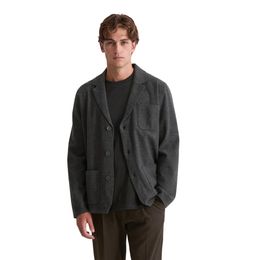 Marc O'Polo MARC O'POLO Herren Strickjacke "aus gewalktem Schurwolle-Mix"dunkelgrau melange, Gr. L, unifarben, Obermaterial: 88% Schurwolle, 12% Polyamid,