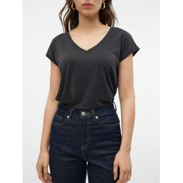 V&eacute;ro Moda VERO MODA Damen V-Shirt "VMFILLI", schwarz, Gr. L, unifarben, Jersey, Obermaterial: 70% Modal, 30% Polyester, Shirts