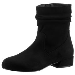 ANISTON SHOES Damen Stiefelette, Gr. 37, schwarz, Textil, Veloursleder, unifarben, Schuhe, mit gerafftem Schaft - NEUE KOLLEKTION