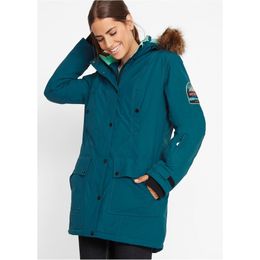 bonprix wasserdichte Funktions-Outdoor-Longjacke mit Kapuze, petrol