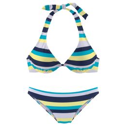 Venice Beach Damen B&uuml;gel-Bikini, bunt, Gr. 36, gestreift, Polyamid, Bikini-Sets, mit herausnehmbaren Softcups
