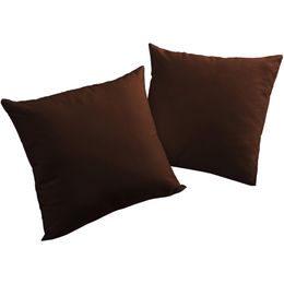 Dekokissen WIRTH, B:50cm L:50cm, braun, Baumwolle, Polyester, Kinderzimmer, Dekokissen_Sitzkissen_Kissenh&uuml;llen, "Newbury", Kissenh&uuml;lle ohne F&uuml;llung,