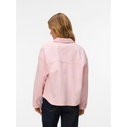 V&eacute;ro Moda VERO MODA Damen Jeansjacke "VMJAMIE LS DENIM SHACKET MIX NOOS", rosa, Gr. M, Denim/Jeans, Obermaterial: 80% Baumwolle, 20% Polyester, Jacken,