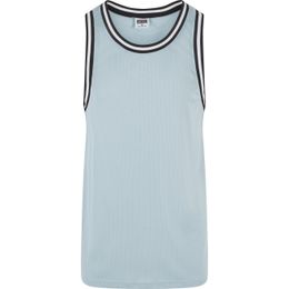 Tanktop Urban Classics "Urban Classics Herren Mesh Tanktop", Damen, Gr. L, oceanblau, 100% Polyester, unifarben, loose fit, Tops Tanktop