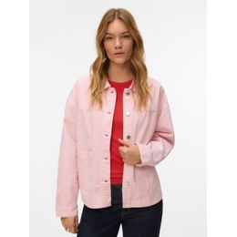 V&eacute;ro Moda VERO MODA Damen Jeansjacke "VMJAMIE LS DENIM SHACKET MIX NOOS"parfait pink detail:washed, Gr. S, Denim/Jeans, Obermaterial: 80% Baumwolle, 20%