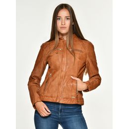 Mustang Damen Lederjacke "Amilia", braun, Gr. XL, Obermaterial: 100% Lammleder. Futter: 100% Baumwolle. &Auml;rmelfutter: 100% Polyester, Jacken
