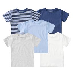 STACCATO Jungen T-Shirt, bunt, Basic, Gr. 128, gestreift, meliert, unifarben, Oberstoff: 100% Baumwolle., Shirts, 5er-Pack