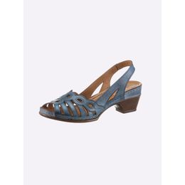 Gemini Damen Sandale, Gr. 39, blau, Glattleder, Schuhe