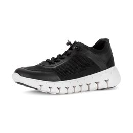 Gabor Damen Slip-On Sneaker, Gr. 38schwarz, Synthetik, Textil, Schuhe, Freizeitschuh, Halbschuh, Schn&uuml;rer, mit elastischem Schn&uuml;rsenkel