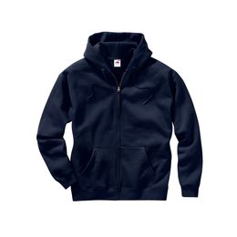 Herren Kapuzensweatjacke, blau, Gr. 5, Fruit of the Loom, 80% Baumwolle, 20% Polyester, Sweatjacken
