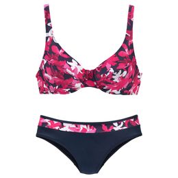 Damen B&uuml;gel-Bikini, lila, Gr. 44, PETITE FLEUR BY LASCANA, floral, Polyamid, Bikini-Sets, mit floralem Druck