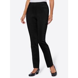 Classic Basics Damen Schlupfhose, schwarz, Gr. 20, unifarben, 77% Viskose, 20% Polyamid, 3% Elasthan, Hosen