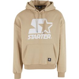 Herren Kapuzenpullover "Starter Black Label Starter Oversized Logo Hoodie", beige, Gr. S, STARTER Black Label, mehrfarbig, 70% Baumwolle, 30%