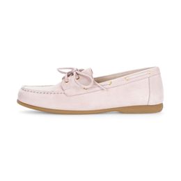 Gabor Damen Bootsschuh, Gr. 41, rosa, Ziegenveloursleder, unifarben, Schuhe, Flats, Schlupfschuh, Slipper, mit Mokassinnaht