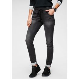 Kangaroos Damen Jogg Pants, schwarz, Gr. 40, Denim/Jeans, Obermaterial: 59% Baumwolle, 40% Polyester, 1% Elasthan, Jeans, entspannte Passform