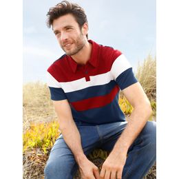 Kurzarmshirt Catamaran "Kurzarm-Poloshirt", Jungen, Gr. 48/50, blau (dunkelblau, dunkelrot, gestreift), 100% Baumwolle, gemustert, gestreift, Shirts