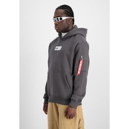 Herren Hoodie "Metal Plate Hoodie", grau, Gr. M, Alpha Industries, Obermaterial: 80% Baumwolle, 20% Polyester, Sweatshirts