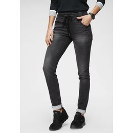 Kangaroos Damen Jogg Pants, schwarz, Gr. 32, Denim/Jeans, Obermaterial: 59% Baumwolle, 40% Polyester, 1% Elasthan, Jeans, entspannte Passform
