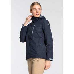 Killtec Damen Regenjacke, blau, Gr. 46, Popeline, Obermaterial: 100% Polyester. Futter: 100% Polyester, Jacken, mit abzippbarer Kapuze, wasser- und