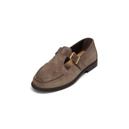 Marc O'Polo MARC O'POLO Damen Loafer "aus weichem Veloursleder", Gr. 40faded braun, Obermaterial: 100% Leder (Rind), unifarben, Schuhe