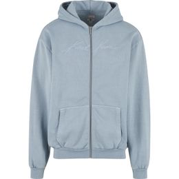 Karl Kani Herren Sweatjacke "Karl Kani Karl Kani Autograph Heavy OS Zip Hoodie", blau, Gr. M, unifarben, 100% Baumwolle, Sweatjacken