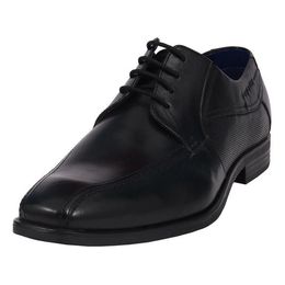 Bugatti Herren Schn&uuml;rschuh, Gr. 40, schwarz, Nappaleder, Schuhe, mit seitlicher Pr&auml;gung, Freizeitschuh, Halbschuh, Schn&uuml;rschuh