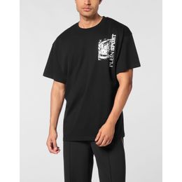 Plein Sport Herren T-Shirt "Tiger", silber, Gr. XS, Obermaterial: 100% Baumwolle, Shirts