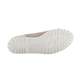 Gabor Damen Ballerina, Gr. 39taupe, silberfarben, Glattleder, Veloursleder, Schuhe, Blockabsatz, Businessschuh, Schlupfschuh mit Zierschleife
