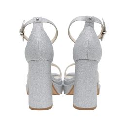 Buffalo Damen High-Heel-Pumps "Buffalo Buffalo May Neat - Vega Glitter", Gr. 38, silber, Polyurethan, unifarben, Schuhe