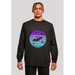 F4NT4STIC Herren Sweatshirt "Retro Alien Weltraum Sonnenuntergang", schwarz, Gr. XS, Obermaterial: 50% Baumwolle, 50% Polyester, Sweatshirts, Premium