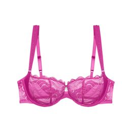Triumph Damen Balconette-BH "Palina Waves of Glow", Gr. 75plum fusion, Spitze, Obermaterial: 72% Polyamid, 19% Elasthan, 9% Viskose, BHs, leichter