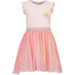Jerseykleid Blue Seven "Blue Seven M&auml;dchen T&uuml;llkleid mit Regenbogen", M&auml;dchen, Gr. 116, 4020, rosa, 100% Baumwolle, normal, Rundhals, Kleider Jerseykleid