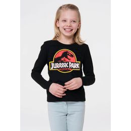 logoshirt M&auml;dchen T-Shirt "Jurassic Park Logo", schwarz, Gr. 128, unifarben, 100% Baumwolle, Shirts, mit coolem Print