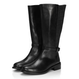 sheego Damen Weitschaftstiefel, Gr. 43schwarz, Glattleder, Leder, Schuhe