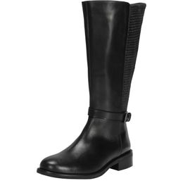 sheego Damen Weitschaftstiefel, Gr. 39, schwarz, Glattleder, Leder, Schuhe