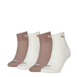 Kurzsocken Puma "Puma WOMEN QUARTER 4P ECOM", Damen, Gr. 39-42, pristine, sandstone, Baumwollmischung, normal, Socken, mit atmungsaktivem Materialmix