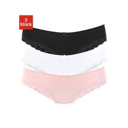 Lascana Damen Slip, Gr. 44, bunt, Obermaterial: 95% Baumwolle, 5% Elasthan. Spitze: 87% Polyamid, 13% Elasthan, unifarben, Unterhosen, aus