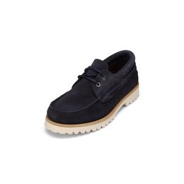 Marc O'Polo MARC O'POLO Herren Bootsschuh "aus weichem Veloursleder", Gr. 40navy, Obermaterial: 100% Leder (Rind), unifarben, Schuhe