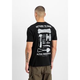 Herren T-Shirt "Return To Base T-Shirt"schwarz, Gr. L, Alpha Industries, Obermaterial: 100% Baumwolle, Shirts