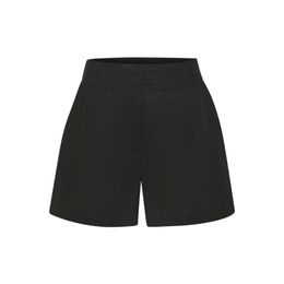 Lascana Damen Webshorts, schwarz, Gr. 44, unifarben, Web, Obermaterial: 55% Leinen, 45% Viskose, Hosen, aus Leinen-Viskose-Mix