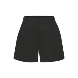 Lascana Damen Webshorts, schwarz, Gr. 40, unifarben, Web, Obermaterial: 55% Leinen, 45% Viskose, Hosen, aus Leinen-Viskose-Mix