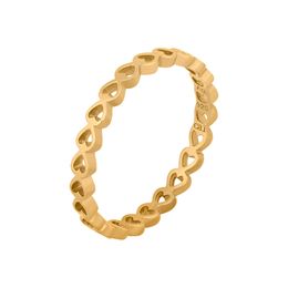 CAI CA&Iuml; Damen Fingerring "925/- Sterling Silber vergoldet Herz Stacking", 048 (15,3), Silber 925 (Sterlingsilber), gelb, Silber 925 (Sterlingsilber),